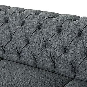 Christopher Knight Home Saragus Sofas, Charcoal + Dark Brown