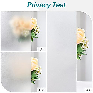 DOWELL Privacy Window Film, Frosted Glass Window Film for Bathroom, Static Cling Non Adhesive Window Clings, Opaque Door Shower Covering, UV Blocking Window Sticker for Home Office, 17.5 x 78.7 inches