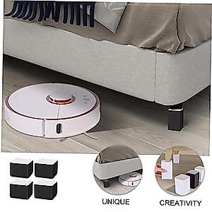 OSALADI 4pcs Booster Pad Bed Frame Riser Desk Mat Felt Hairpin Table Legs Furniture Leg Floor Protectors Bed Furniture Risers Chair Leg Carbon Steel Black Tea Table Foot Pad Table Pads