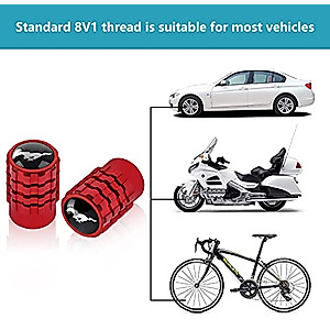 SunteeLong Car Tire Stem Valve Caps Air Cover Exterior Accessory Dust Cover Red Metal Tyre Valve Stem Cap Accessories for Ford Mustang