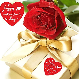 wootile Valentine's Day Heart Stickers, 2" Red Heart Shaped Labels 500 Pcs, Matte Finish for Gift Wrap, Decorations, Wedding Invitations, Party Favors, Crafts