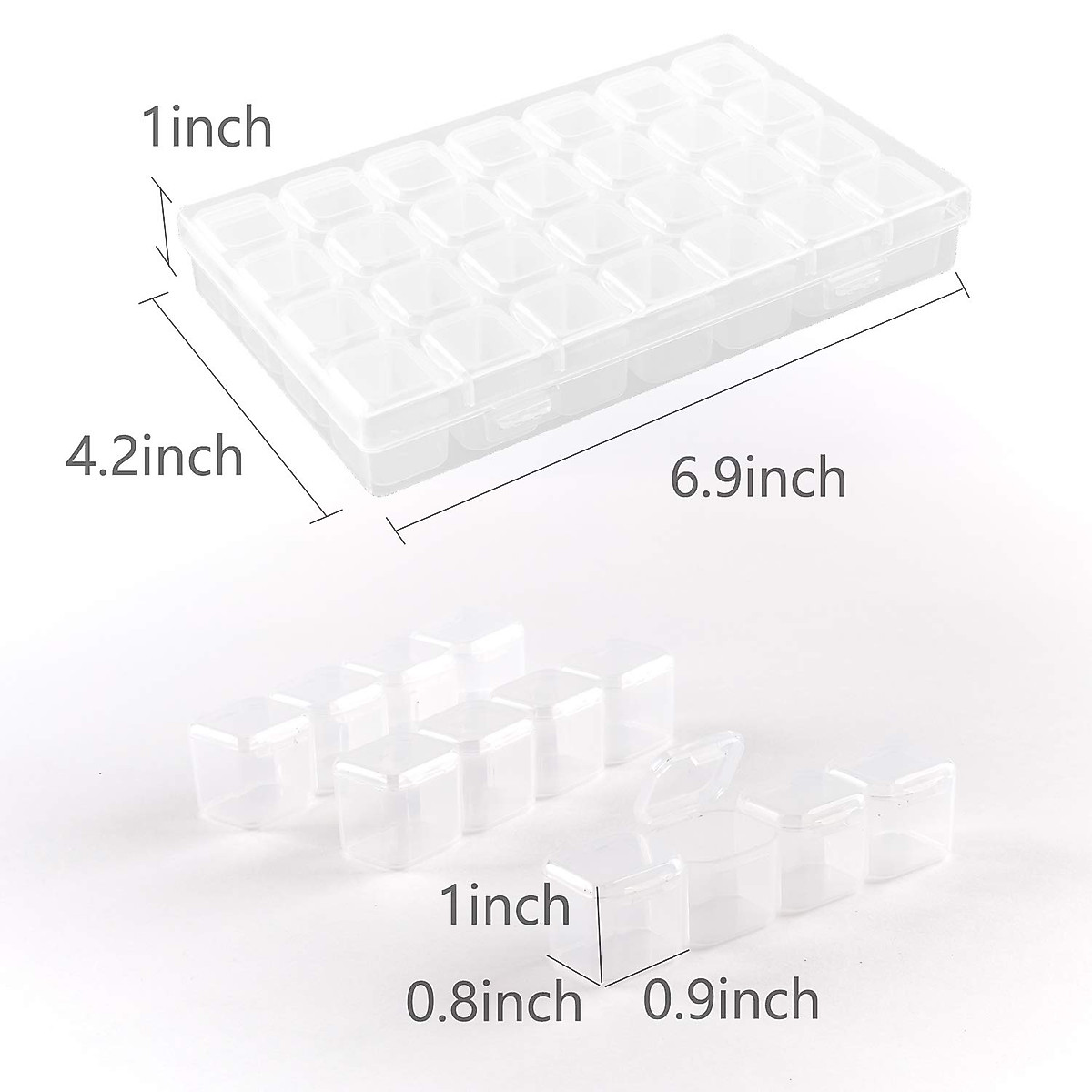 Sympabasic Souffahouse 6 Pack 28 Grids Diamond Painting Boxes 5D Diamond Embroidery Storage Boxes with 256 Pieces Craft Label Marker Stickers (6 Pack)