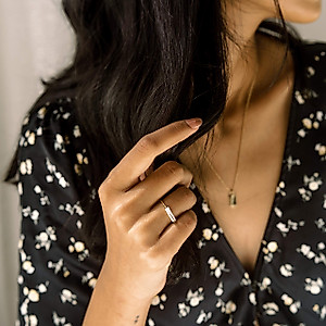 Honeycat Lorena Long Crystal Baguette Ring in Gold, Rose Gold, or Silver | Minimalist, Delicate Jewelry (Gold, 8)