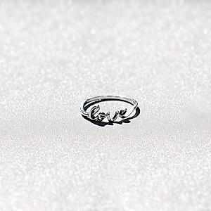 Boma Jewelry Sterling Silver Love Script Ring, Size 9