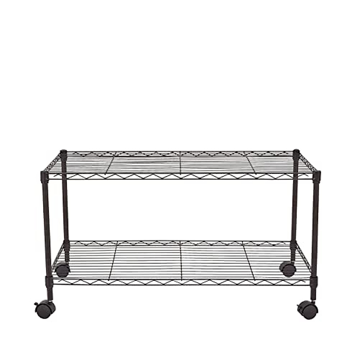 FRITHJILL 2 -Tier Rolling Wire Shelving Organizer, Metal Storage Rack for Laundry Bathroom Kitchen