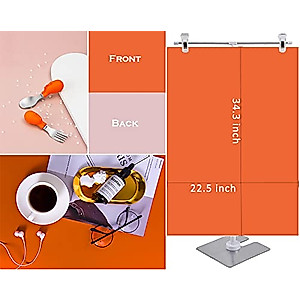 Exzycke 7PCS 14Patterns Photography Background Paper with Stand, 34x23in Double-Sided Photo Tabletop Backdrops Props for Food Jewelry Cosmetics Makeup (Black Purple Orange)