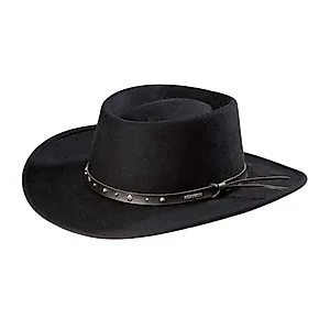 Stetson Men's Hawk Crushable Felt Western Fashion Hat Black Small