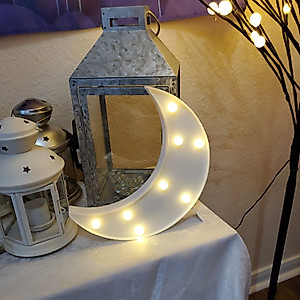 ZUOVAOV Stars Moon Clouds Logo Night Light, Plastic, White, Decorative Art Lamp