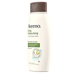 Aveeno Daily Moisturizing Yogurt Body Wash with Soothing Prebiotic Oat & Vanilla Scent, Gentle Daily Body Cleanser Nourishes Dry Skin With Moisture, Paraben, Soap & Dye-Free, 18 fl. oz (Pack of 3)