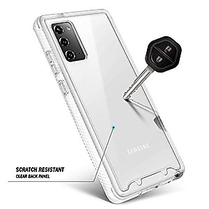 NZND Case for Samsung Galaxy Note 20/Note 20 5G with [Built-in Screen Protector], Full-Body Shockproof Protective Rugged Bumper Cover, Impact Resist Durable Phone Case (Clear)