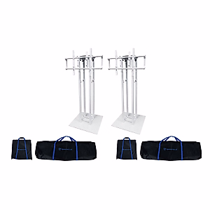 (2) Rockville RTP33-TV Pro Totem DJ Speaker/Lighting Stands w/Detachable TV Mount