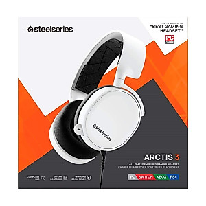 SteelSeries Arctis 3 - All-Platform Gaming Headset - For PC, PlayStation 4, Xbox One, Nintendo Switch, VR, Android, and iOS - White