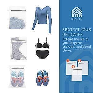 3Pcs Durable Honeycomb Mesh Laundry Bags for Delicates 12 x 16 Inches (3 Medium)