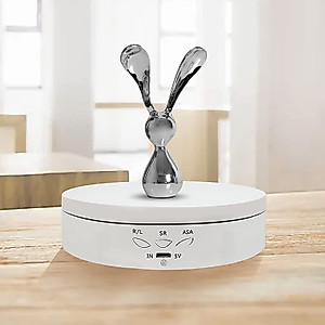 ZLMONDEE 2 In 1 Spinning Rotating Display Stand with Large 8.66 Inch Replacement Cover for Rotating Platform Photography Turntable (White)