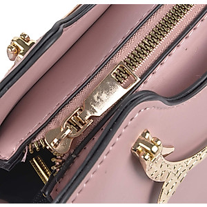 QZUnique Cat Purse for Women Cute Top Handle Shoulder Bag for Teens Girls Pu Leather Gothic Handbag Crossbody Bag