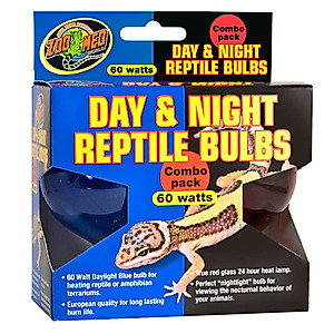 Zoo Med Day & Night Reptile Bulbs Combo Pack 60 Watts - Combo Pack - Pack of 2