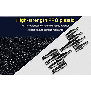 Hovico 1 Pair Solar Panel Connector MC-4 T Branch Connectors Cable Coupler Combiner - 1 Male to 4 Female (M/4F) and 1 Female to 4 Male(F/4M) for Parallel Connection Between Solar Panels