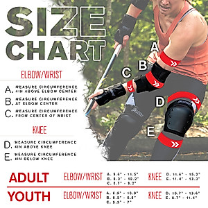 Franklin Sports Youth / Adult Knee Pads, Elbow Pads, Wrist Guards 3 in 1 Protective Set for Skate Protective - Skateboard - Biking - Adult