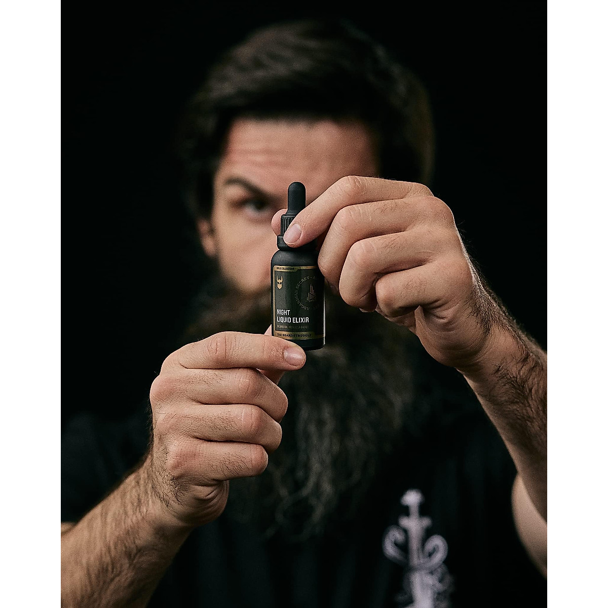 The Beard Struggle Night Liquid Elixir Beard Oil - Platinum Collection - Aesir's Triumph (1 Fl oz) - Beard Oil for Men - Natural Blend for Softens, Moisturizing, & Healthier Beard Growth