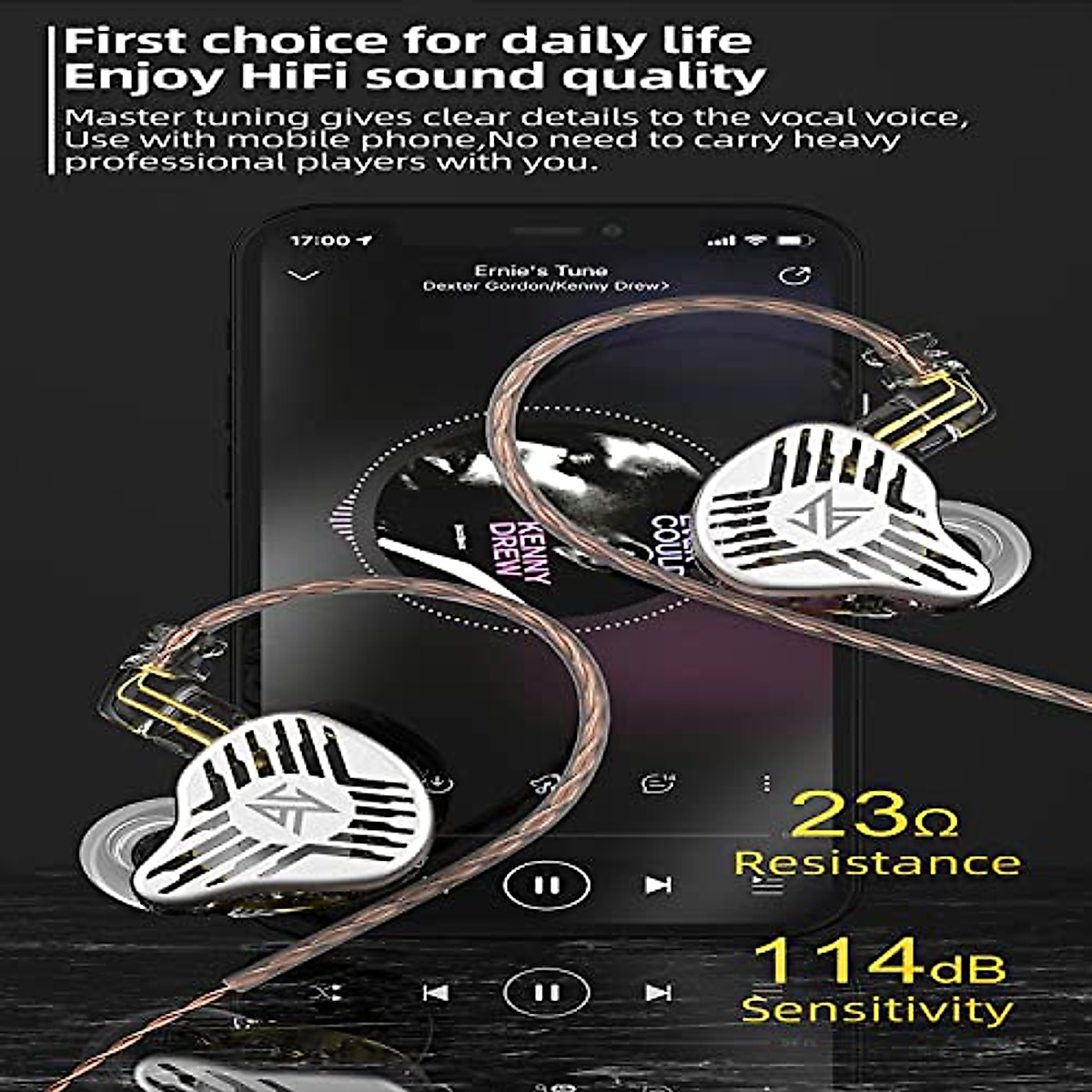 KZ EDS High Resolution Noise-canceling Headphones Professional Configuration Earphone in-Ear Monitoring Earbuds Portable earpieces Sports and Exercise Headset (Transparent Color Without mic)
