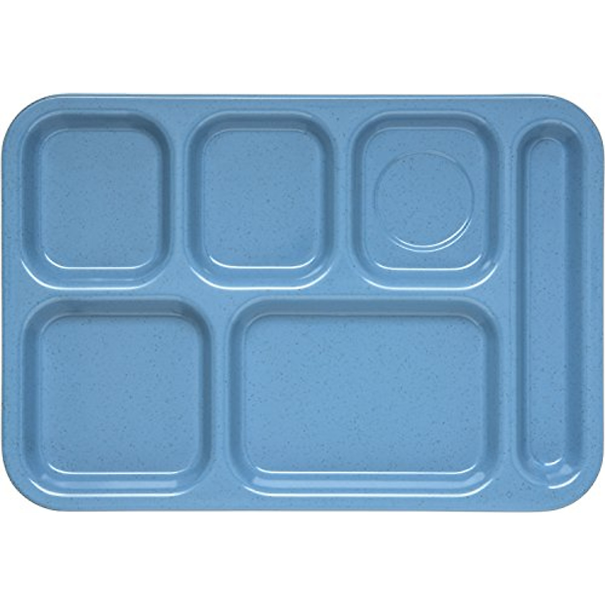 Carlisle FoodService Products Right-Hand Heavyweight 6-Compartment Melamine Tray 10" x 14" - Sandshade