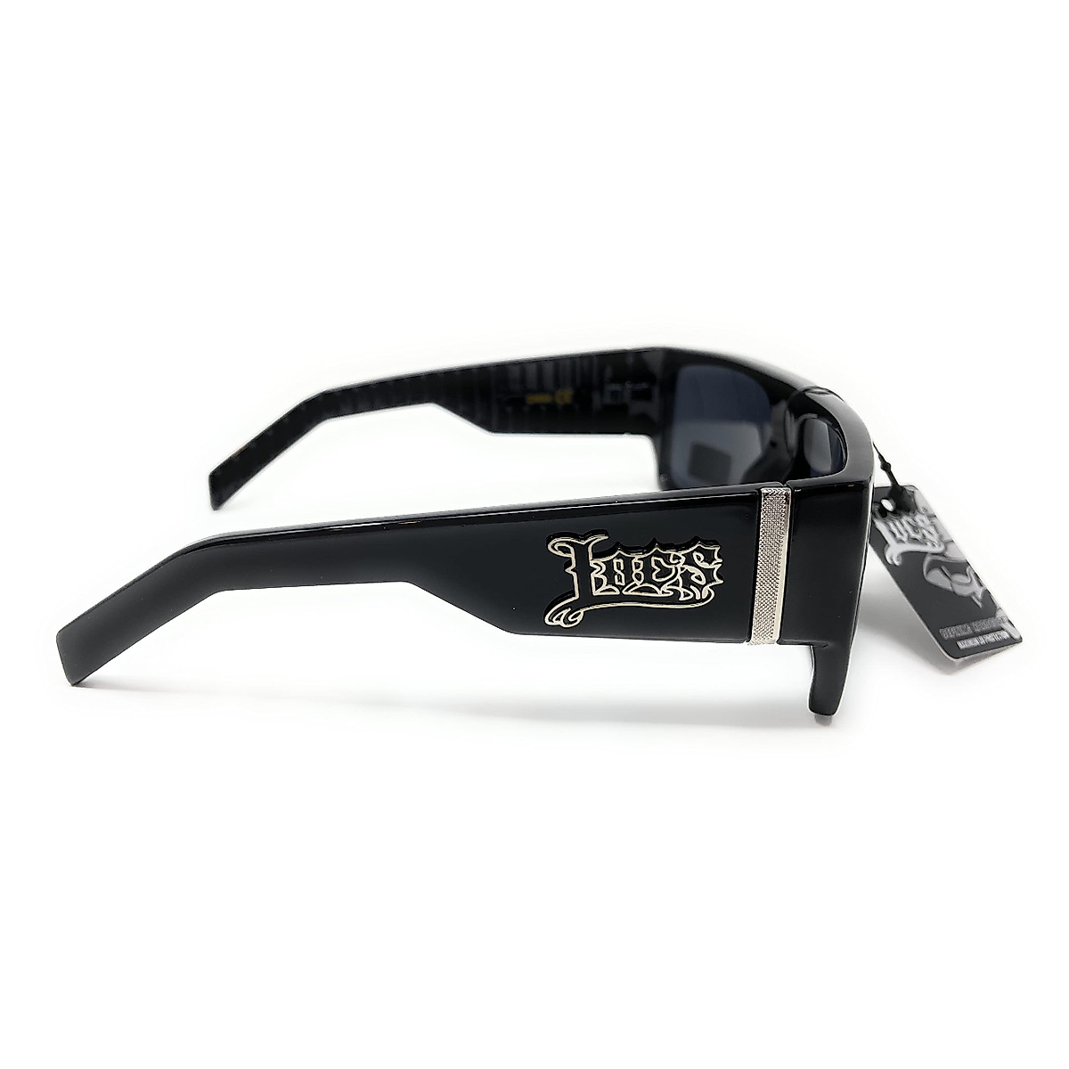 LOCS Hardcore Shades LOCS 91010 Black Sunglasses | Gangster Square FLAT TOP Cholo OG Lowrider Shades Adult