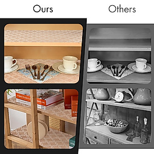 Cooyes Shelf Liner – Premium Cabinet Liner for Kitchen – Non-Slip Shelf Liners for Kitchen Cabinets – Waterproof Shelf Paper with Modern Pattern – Durable EVA Cabinet Liners