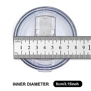 2 Replacement Lids for 20oz Stainless Steel Tumbler Travel Cup - Fits OF 3.2 INCH Yeti Rambler RTIC and others- Sliding(Transparent)