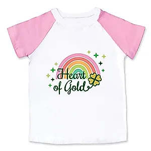 St. Patricks Day T-Shirt Toddler Girl St Pattys Day Green Gold Shamrock Tee 4T