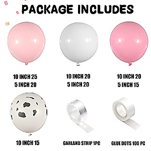 137PCS Cow Balloon Garland Arch Kit with Pink White Cow Print Balloons for CowBoy CowGirl Themed Party Baby Shower Farm Birthday Party Decorations