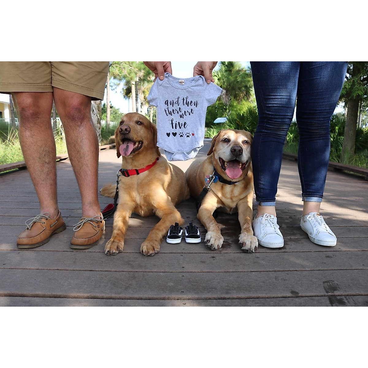 BFUSTYLE Child Baby Boy Girl Unisex Announcement Romper And Then There Were Five Paws Print Short Sleeve Winter Pregnancy Reveal Romper Shower Gifts Pure Gray Bodysuit Bulk Newborn 0-3 Months