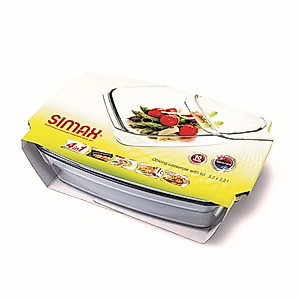 Simax Glassware SIMAX. Round heatproof Dish with lid 5,4L, one size, clear