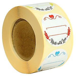 Seemy Food Labels 500 Pcs 8 Colors Labels for Containers, Stylish Design for Freezer Containers, Perfect Canning Labels, Jar Labels, Kitchen Labels, Removable Labels