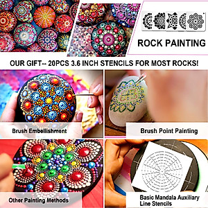 Mandala Dotting Tools,Augshy 58PCS Dot Painting Tools Set Rock Painting Supplies with a Blue Zipper Waterproof Storage Bag for Painting Rocks