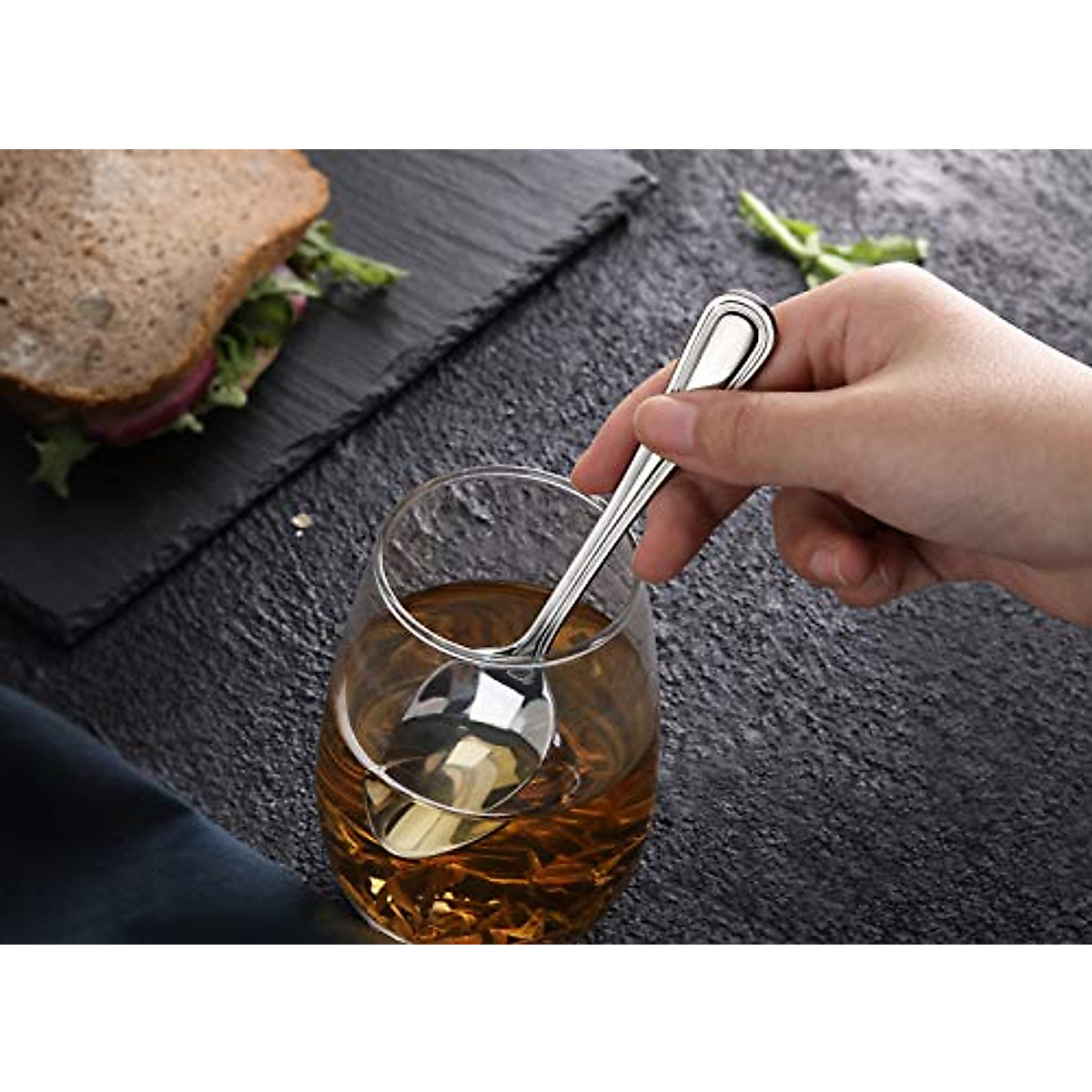 New Star Foodservice 58147 Slimline Pattern, 18/0 Stainless Steel, Teaspoon, 6-Inch, Set of 12