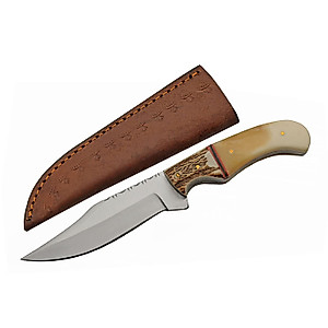 Venison Stainless Steel Blade Bone/Stag Handle 8.75 inch Hunting Knife