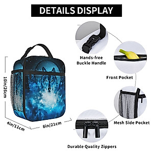 3D Forest Wolf Lunch Box Insulated Food Container Meal Bag Lunch Bag For Teen Boys Girls Men Women School Work Travel Picnic