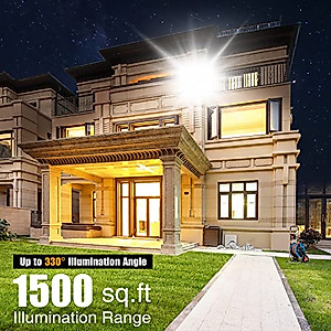 STASUN LED Flood Light Outdoor, 150W 13500lm Outdoor Lighting, 6000K Daylight White, IP66 Waterproof Outside Floodlight Exterior Security Light with 3 Adjustable Heads for Yard, Street, Parking Lot