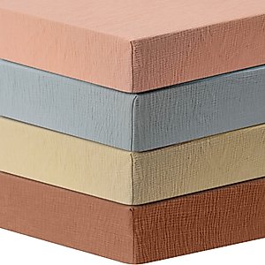 4 Pcs Muslin Fitted Crib Sheet for Boys and Girls 52" x 28" Breathable and Soft Baby Crib Sheet for Standard Crib Mattress Toddler Bed Mattress, 4 Colors