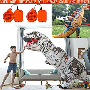 QLINLEAF Mini Blower Fan for Dinosaur Costume or Other Inflatable Game Clothing Suits, Orange