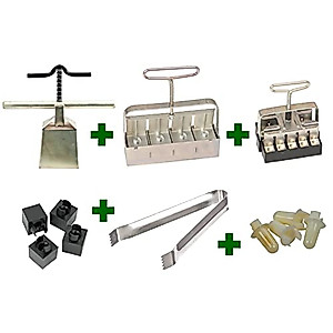 Ladbrooke Genuine Soil Block Maker - 6-Pc. Master Grower Nesting System Includes Maxi, Mini 4, Micro 20, Cubic Inserts, 1" Seed Dibbles, and Grow Tweezers, Made in England