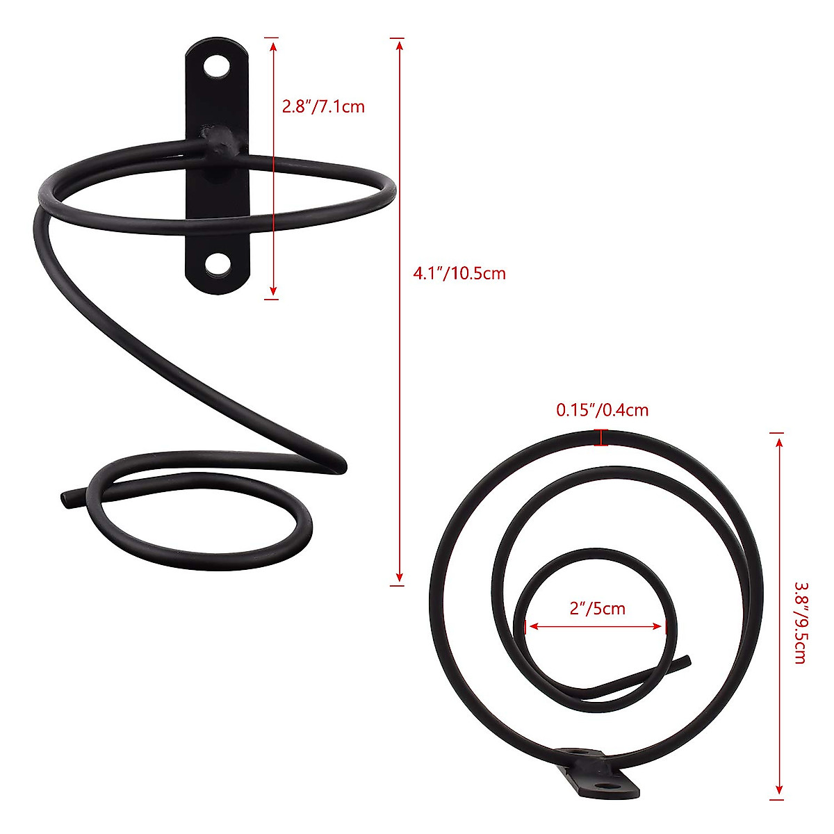 Mocoum 6 Pack Wall Mounted Wine Racks - Red Wine Bottle Display Holder with Screws, Metal Hanging Wine Rack Organizer for Beverages/Liquor Bottles Storage (6 Pack, Downwards-Style 2)