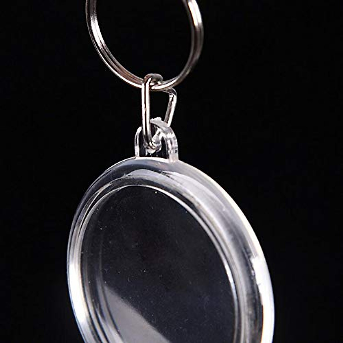 25Pcs 1.42inch Transparent Round Photo Frame Key Chain Photo Picture Logo Inserts Snap-in Keychain Pendant Acrylic Keys Ring Key Holder Organizer Keys Attachments Home Accessories for Women Men