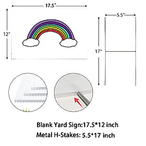 WENWELL Blank Yard Signs with H Metal Stakes 17x12 in,Real Estate Garage sale Signs Double Sided,Corrugated Plastic Lawn Sign for Birthday,DIY Custom Outdoor Sign for House,Road,Outside,3 Packs