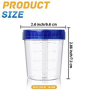 40 Pack 4oz Small Containers with Lids,Reusable Salad Dressing Container Airtight Leakproof Condiment Containers with Screw Lids,Take Away Stackable Plastic Dip Sauce Cups for Snack,Drink,Ketchup