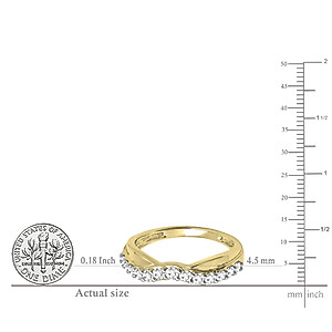 Dazzlingrock Collection 0.55 Carat (Cttw) Round White Diamond Contour Wedding Band for Women in 14K Yellow Gold, Size 8