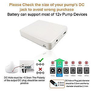 Smarkey 12v Portable Breast Pump Battery and Charger for S1 S2 Medela Pump-in-Style and Lactina Hygeia EnJoye (Easy for Outdoor and Travelling)