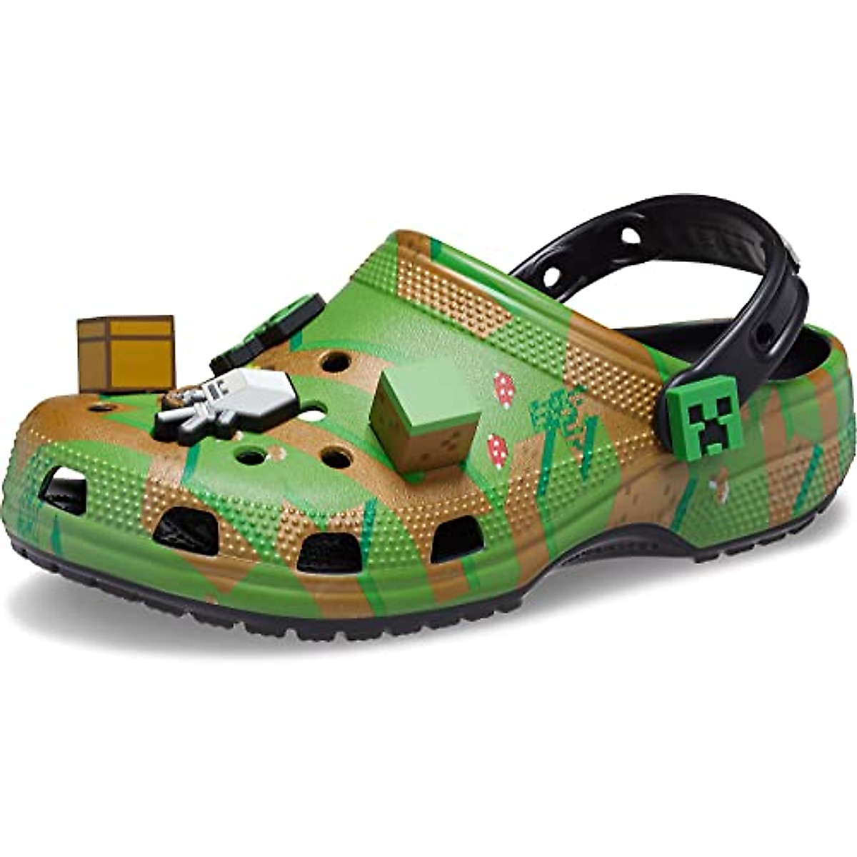 Crocs Unisex Classic Minecraft Clogs, Multi Green, Numeric_7 US Men