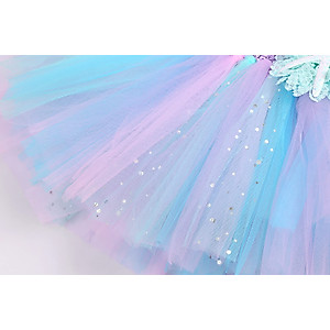 Koatobbor Girls Mermaid Costume Mermaid Tutu Dress Color Led Light Up for Halloween Birthday Party 3-8Years