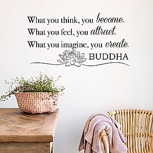 Wall Pops WallPops DWPQ3535 Become What You Think Wall Quote, Black